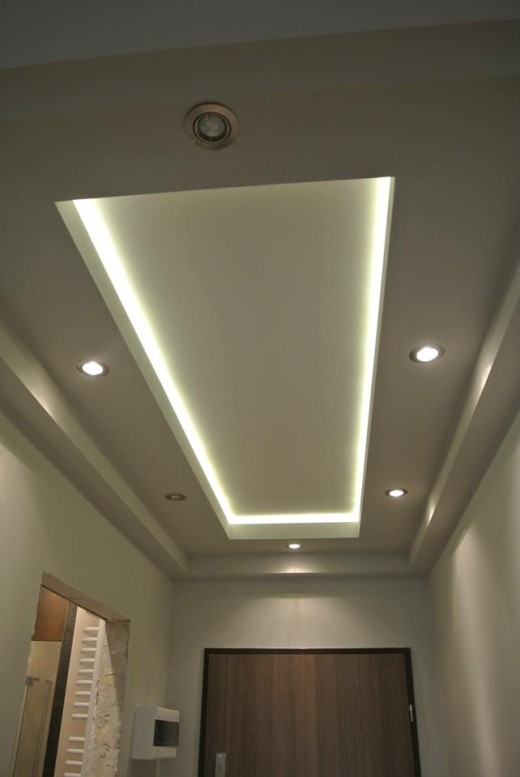 opaska na suficie ramka obniżony sufit podświetlenie ledami, nowoczesny ...